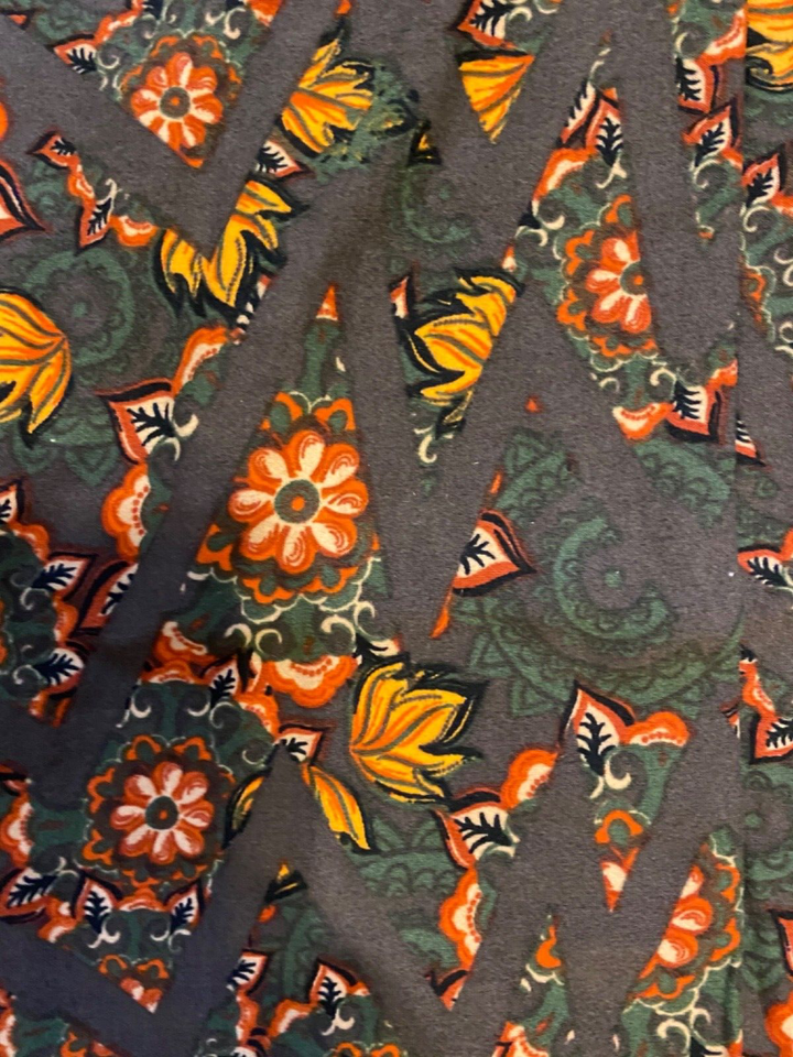 LuLaRoe OS Leggings One Size NWOT Brown Fall Chevron Floral Leaves ...