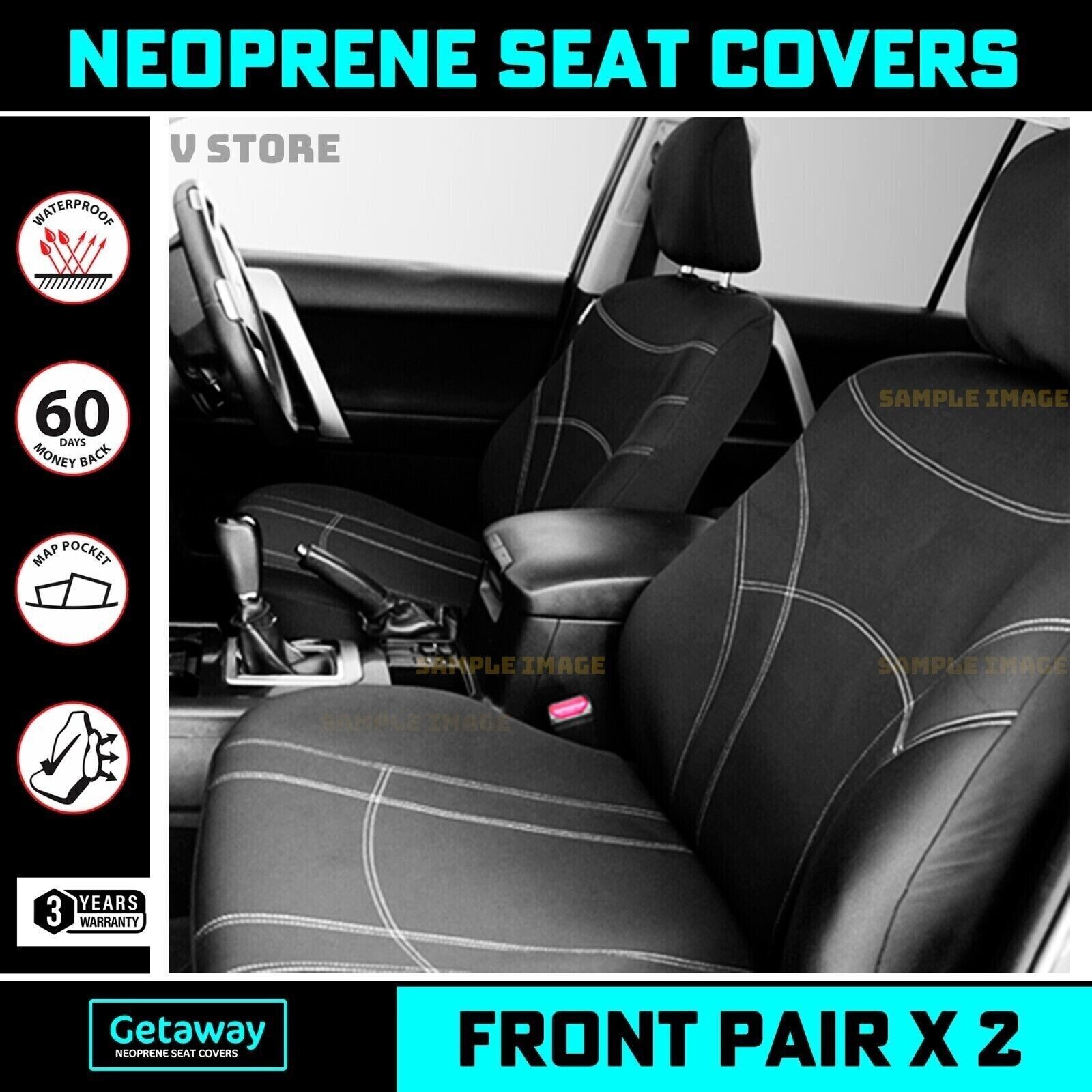 Getaway 2Rows Neoprene Seat Covers For Ford Falcon FG XR6 XR8 Sedan ...