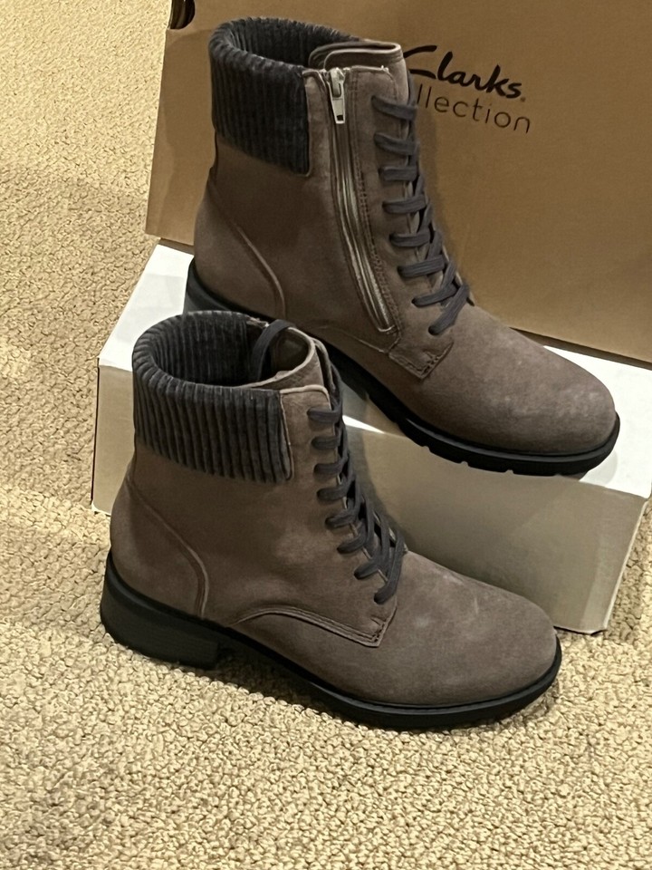 Clarks Collections Leather Lace Up Ankle Boot Booties Hearth Sky Women ...