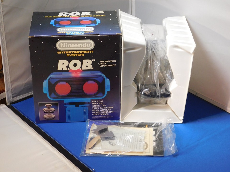 Vintage Nintendo NES ROB Robot Gyromite & Stack Up Video Games Complete ...