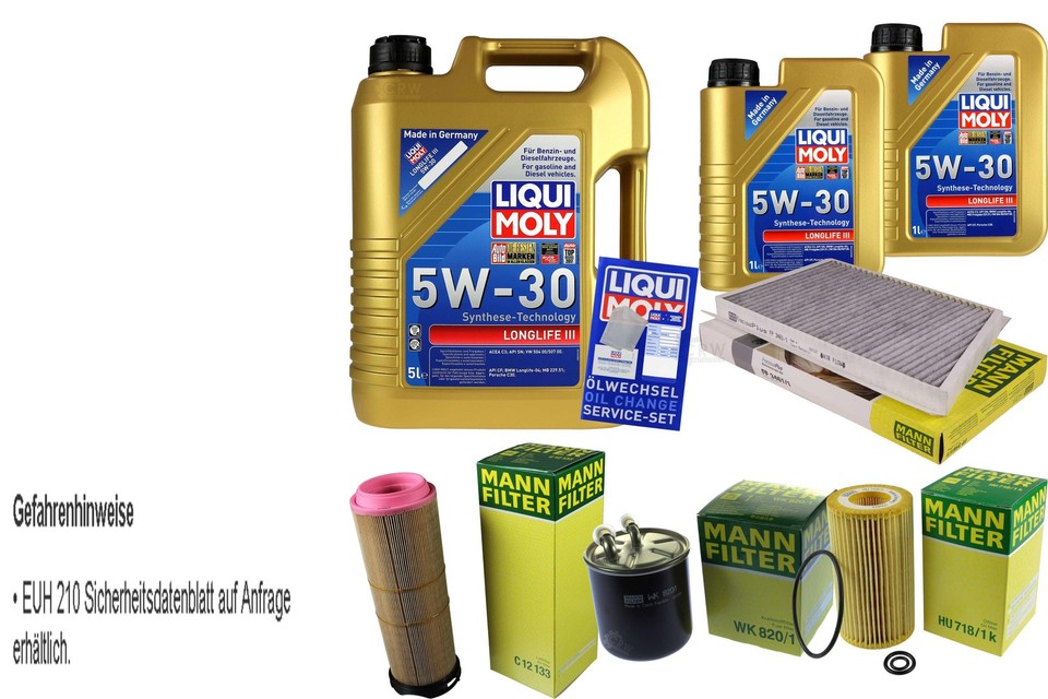 FILTRO DEL KIT DI ISPEZIONE LIQUI MOLY OIL 7L 5W-30 per Mercedes-Benz ...