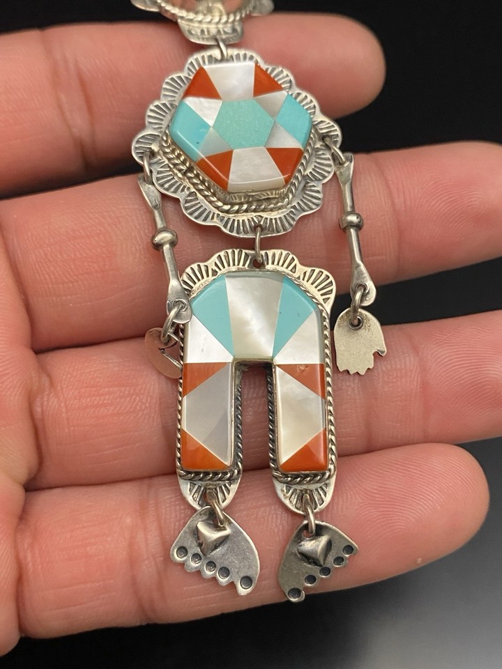 Oscar Alexius Native American Sterling Silver Turquoise Sun Face ...