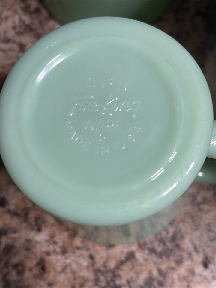 Fire King Anchor Hocking Jadeite D Handle Coffee Cups Mugs 8 Vintage ...