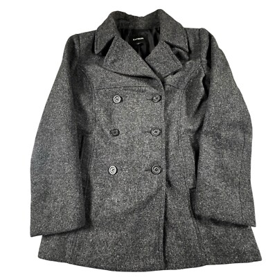 Express Pea Coat Women's 3/4 Wool Double Breasted Jacket Outerwear ...