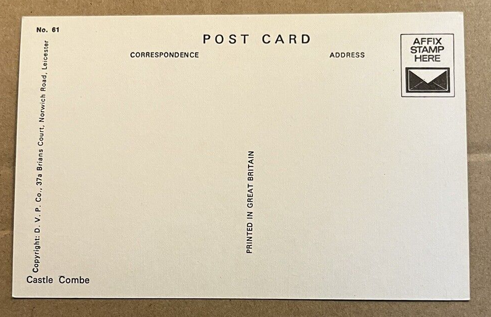 UNUSED POSTCARD - CASTLE COMBE, WILTSHIRE, ENGLAND | eBay