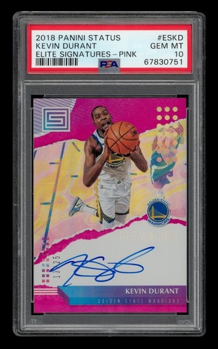 2018-19 Panini Status Elite Signatures Pink: Kevin Durant Auto /25 PSA ...