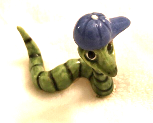 Vtg Hagen-Renaker Miniature Figurine Snake/Worm LA Dodgers Baseball Cap ...