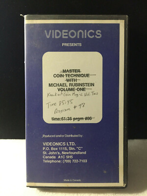 Michael Rubinstein Knockout Coin Magic Volume 2 VHS tape magician RARE ...
