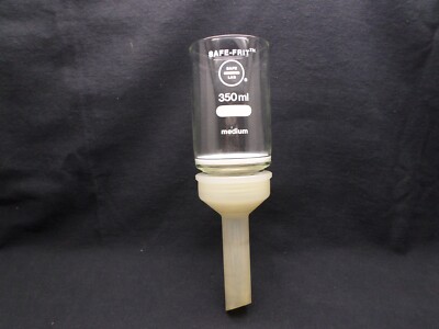 Safe Lab Safe-Frit Glass 350mL Medium Fritted Filter Funnel w/ Plastic ...