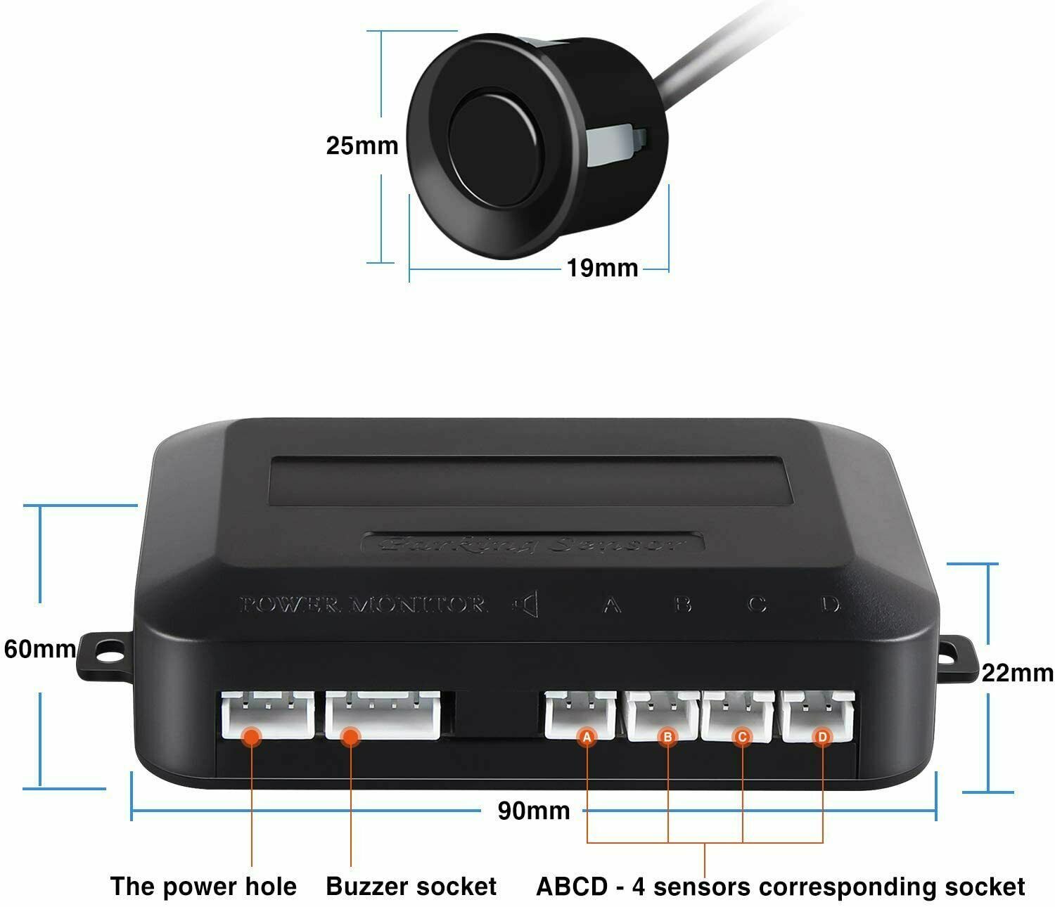Kit Radar de Recul Bip Aide Stationnement Arrière Voiture 4 Capteurs ...