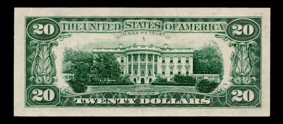 ((Inverted Overprint Error)) $20 1974 Federal Reserve Note Uncirculated ...
