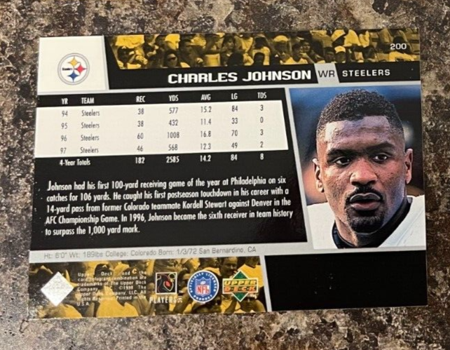 1998 UPPER DECK Card # 200 Charles Johnson - Pittsburgh Steelers | eBay
