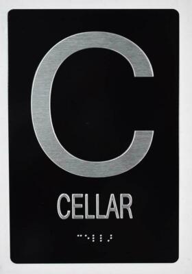Cellar Floor Number Sign -Compliant Sign. 6"x9" Sign-(Black, 6x9)-REF24 ...