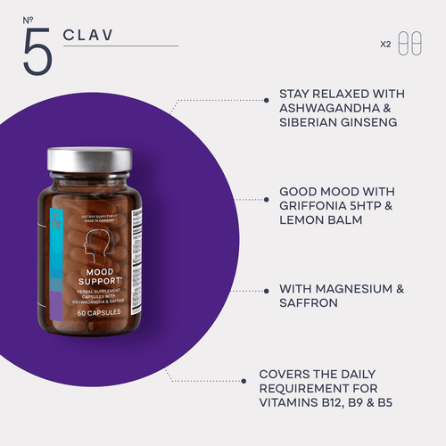 Mood Support Supplement with Ashwagandha Saffron Extract 5 HTP ...