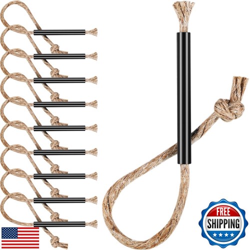 10 Pcs Tinder Fire Starter Rope with 10 Pcs Survival Wick Cord Tinder ...