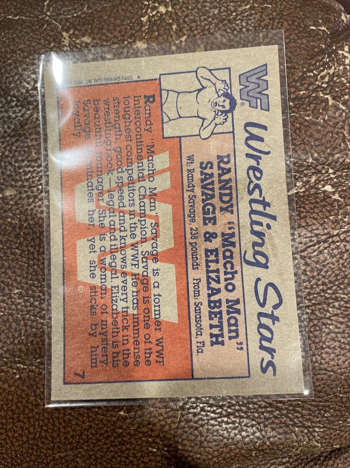 1987 Topps WWF Randy "Macho Man" Savage & Elizabeth Trading Card #7 | eBay