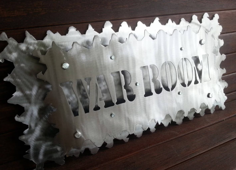 War Room sign, Plasma cut 2 layer steel sign CNC ,Steel Art, prayer ...