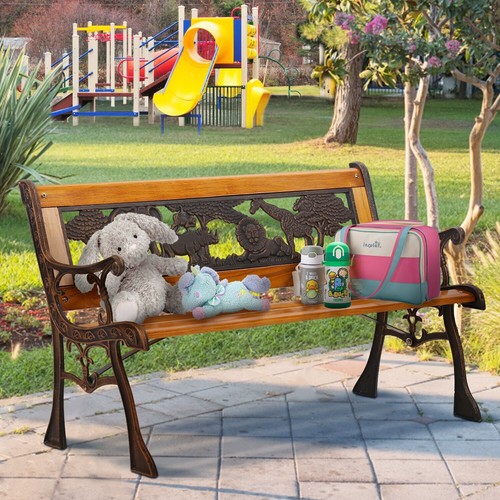 Garden Bench Mini Sized Patio Bench Outdoor Kids Bench Metal Porch ...
