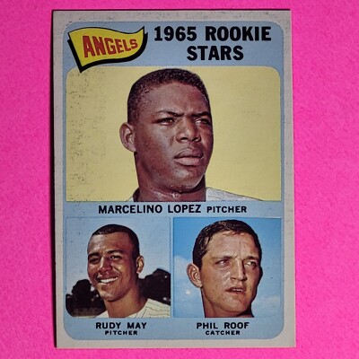 1965 Topps Baseball #537 Angels Rookie Stars, Rudy May, Lopez, Phil ...