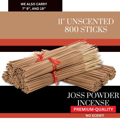 8 Bundles UNSCENTED 11" Incense Sticks Approx 775-800+ sticks Make your ...