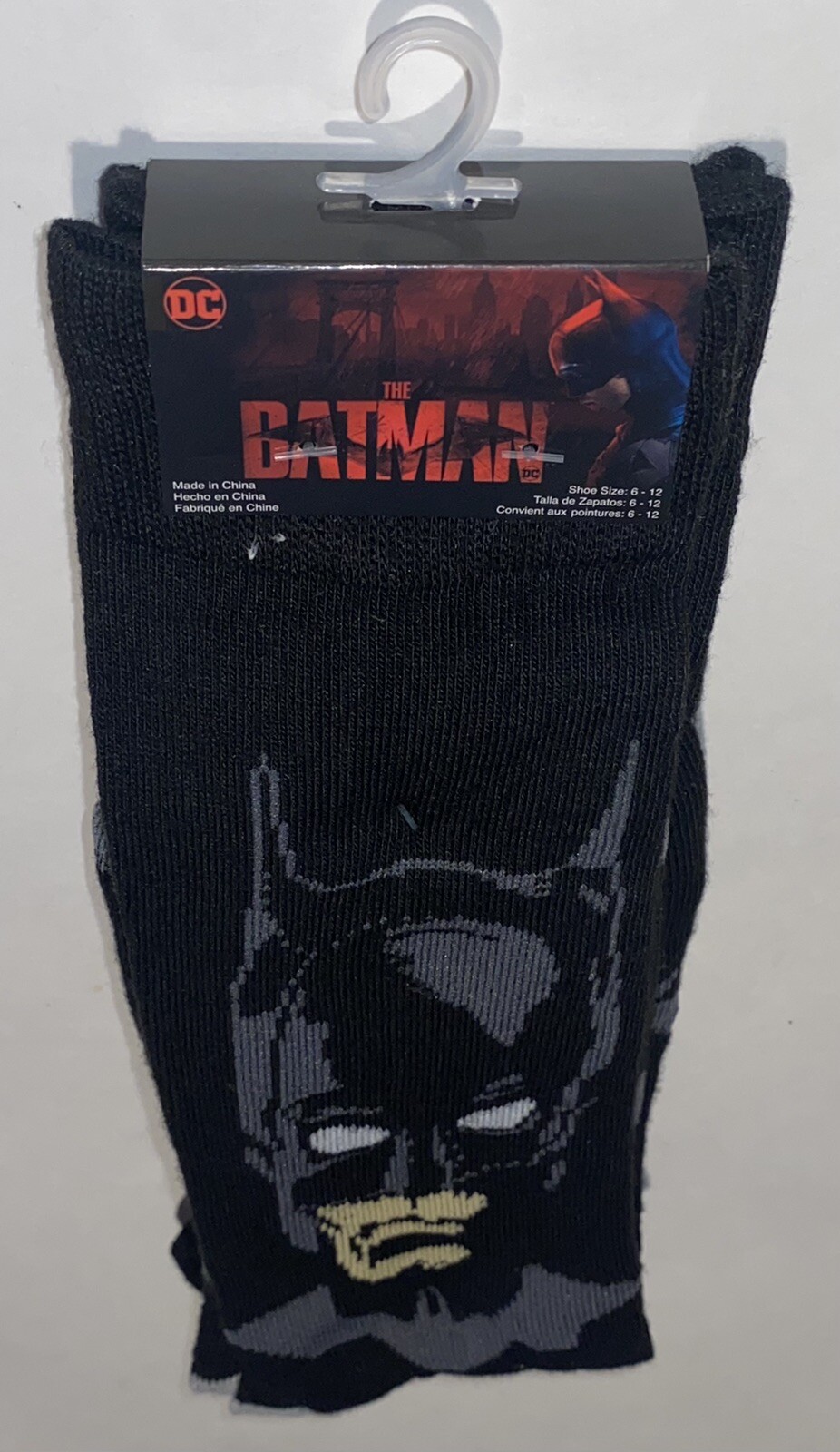 The Batman Crew Socks 2 Pair Men's 6-12 Black Gray w ? Riddler Dark ...