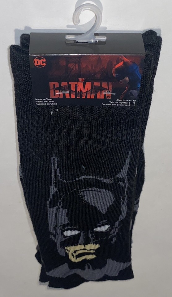 The Batman Crew Socks 2 Pair Men's 6-12 Black Gray w ? Riddler Dark ...
