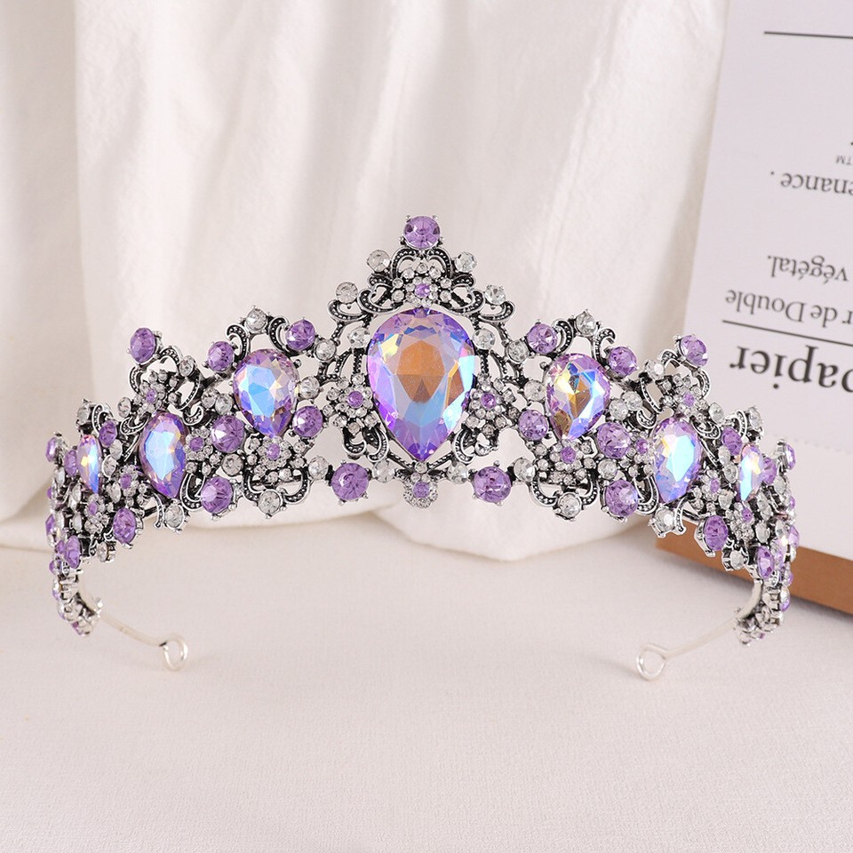 6cm Tall Drip Crystal Tiara Crown Wedding Bridal Queen Princess Prom ...