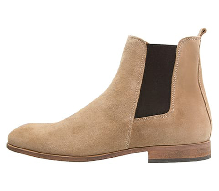Handmade Mens beige Chelsea boot, Men beige ankle suede leather sole ...