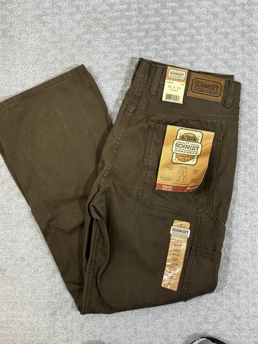 C. E. SCHMIDT WORKWEAR BROWN CANVAS RELAXED FIT Utility Work Jeans SZ ...
