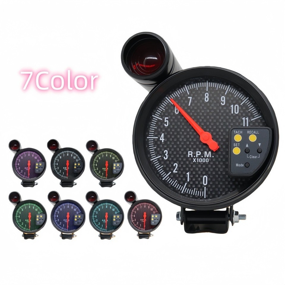 Car Tachometer 5 Inch LED Display Colorful Backlight Carbon Fiber Face ...