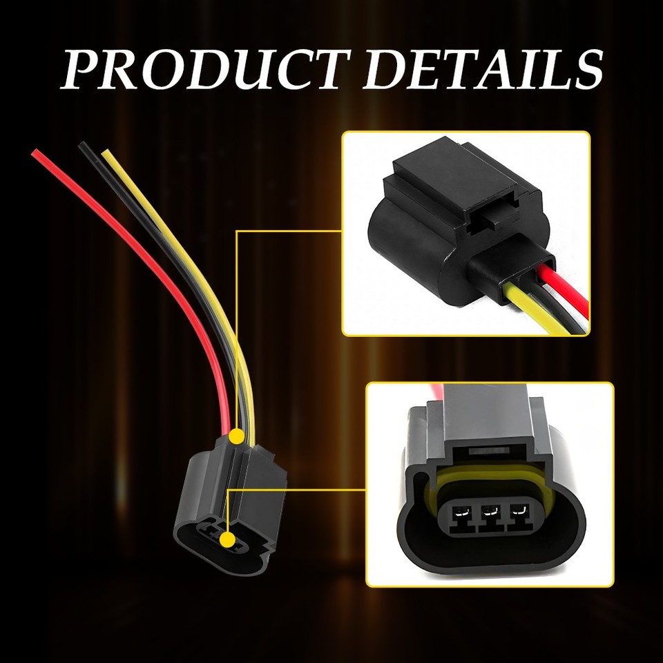 2X Harness Head Bulb Light Plug Repair Socket Wire Pigtail For Female P ...