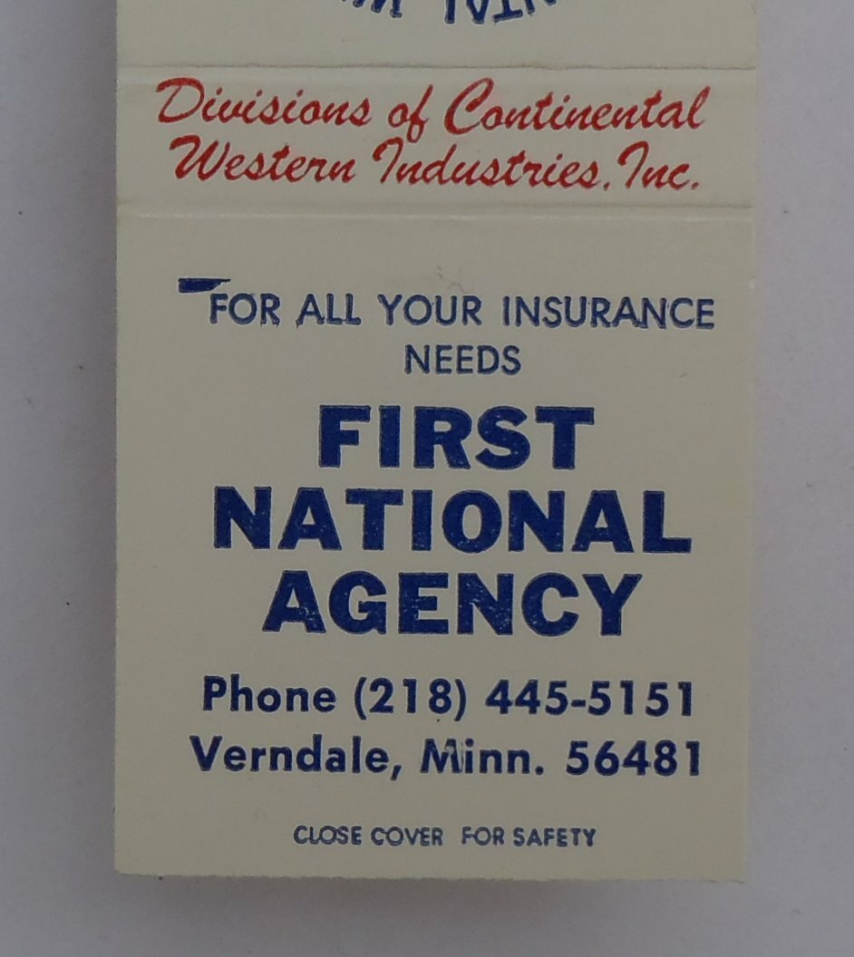 1970s Continental Western First National Agency Insurance Verndale MN ...