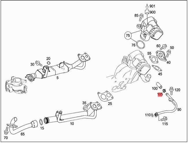 Genuine Mercedes Spring Hose Clamp 5pcs W251 V251 414 A207 1409950105 ...