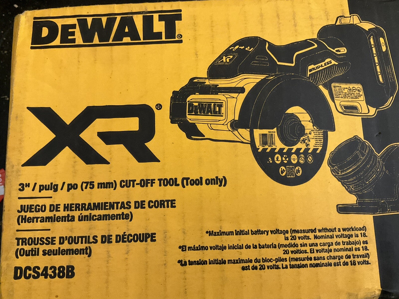 DeWALT DCS438B 20V MAX XR 3" Brushless Cordless Compact Cut Off Tool ...