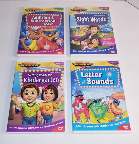 ROCK 'N LEARN Educational DVD LOT OF 4 Telling Time Fraction Addition ...