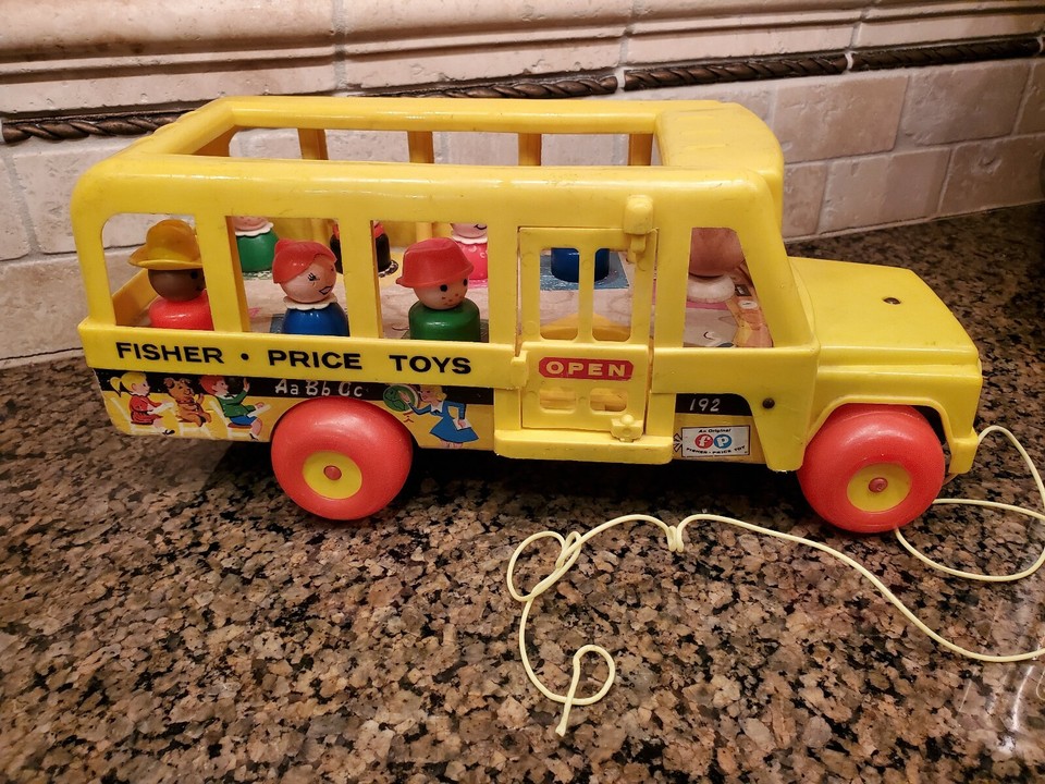Fisher Price School Bus #192 Little People Vintage Toy Complete Works ...