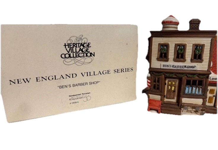 Dept 56 Heritage Village Collection Ben's Barber Shop 1988 New England ...