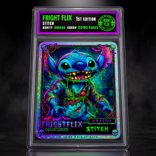 Fright Flix - Stitch Undead Holographic Trading Card Fan Art Print ...