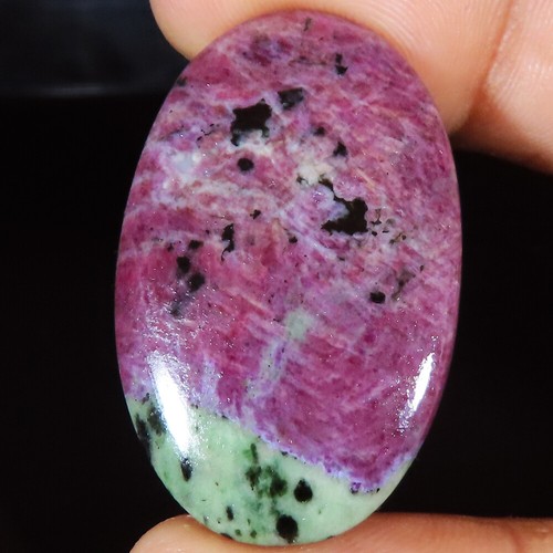 natural RUBY ZOISITE cabochon loose gemstone 50.55 Cts. (22x36x5 mm ...