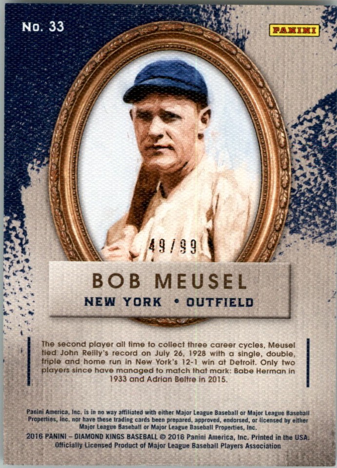 2016 Diamond Kings Artist's Proofs #33 Bob Meusel /99 - NM-MT | eBay