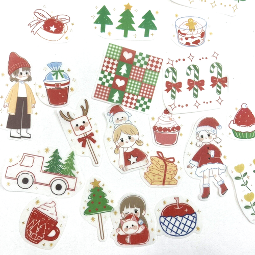 Christmas Holiday Stickers Washi Paper Scrapbooking Journals Cardmaking ...