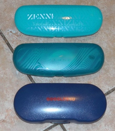 3 Hard Shell Eye Glass Cases - 2 Zenni Plastic, 1 Goggles4u Clam Shell ...