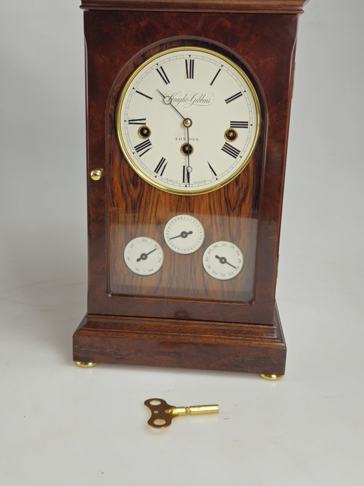 Knight & Gibbins Walnut Cased Calendar Clock Working Order | eBay