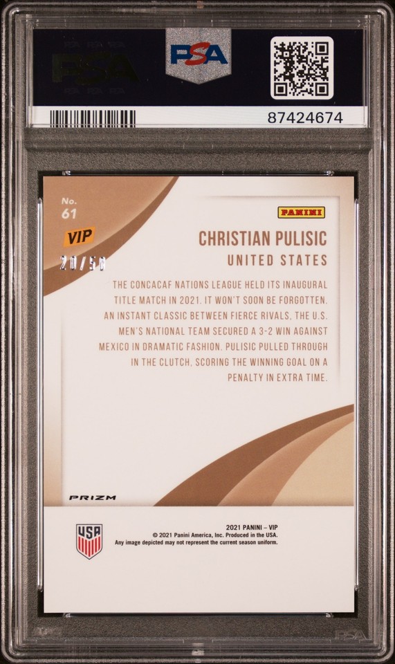 2022 PANINI NAT VIP CAMO PINK #61 CHRISTIAN PULISIC 20/50 PSA 9 | eBay