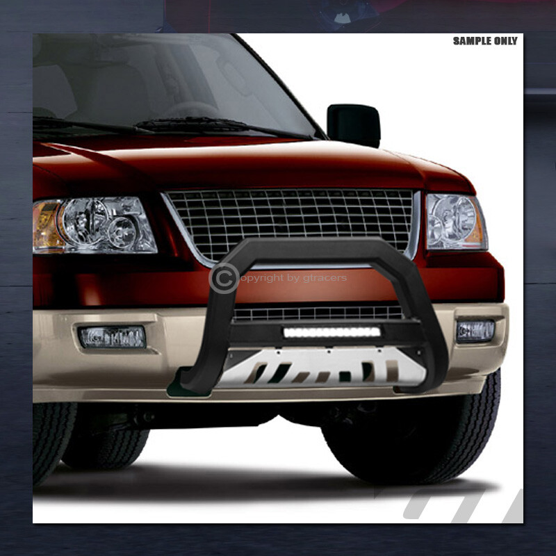 For 2006-2010 Explorer Matte Blk/SS Skid AVT Aluminum LED Bull Bar ...