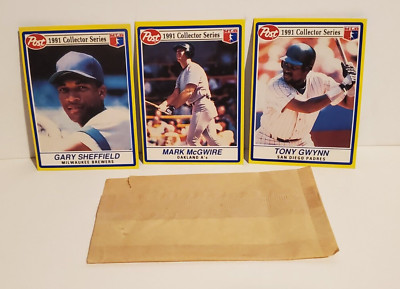 VINTAGE POST CEREAL BASEBALL CARDS 1991 MARK McGWIRE GARY SHEFFIELD ...