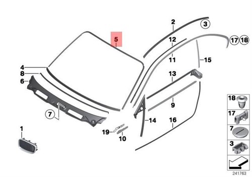 Genuine BMW 1 Series E81 E82 E87 Windscreen Upper Cover Trim OEM ...