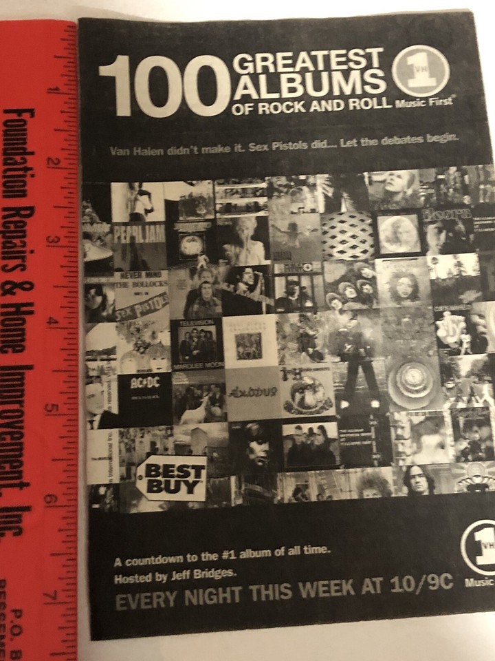 100 Greatest Albums Of Rock N Roll Tv Guide Vintage Print Ad VH1 Tpa15 ...