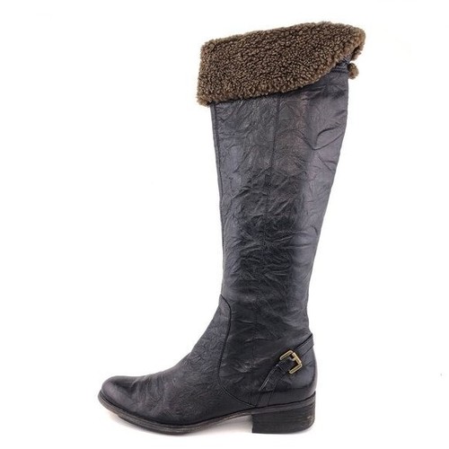 Sam Edelman Kara Black Leather Over the Knee Winter Riding Boots Womens ...