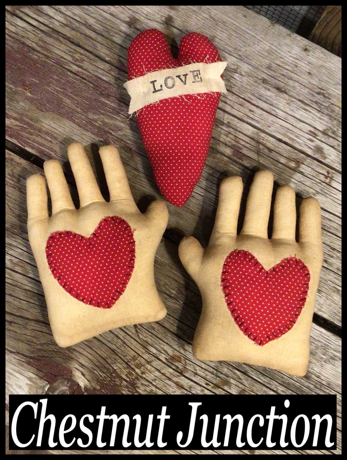 HEART HANDS PATTERN by Chestnut Junction...primitive patterns ...